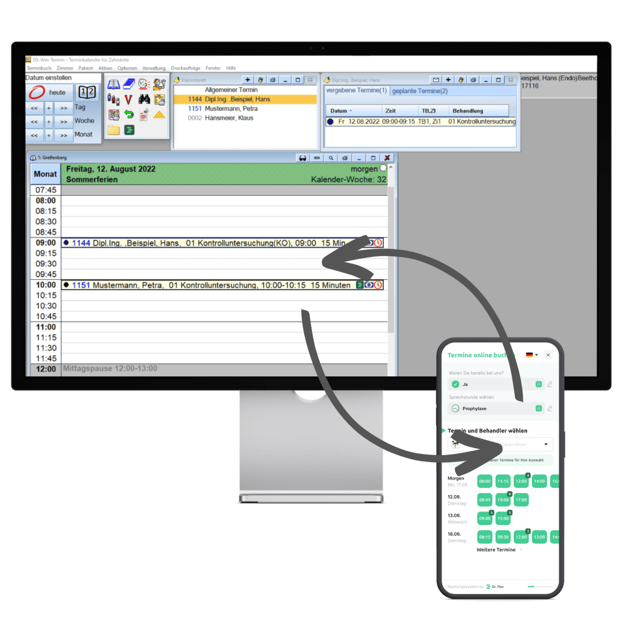 Terminmanagement für Zahnärzte - Dampsoft – Die Zahnarzt-Software